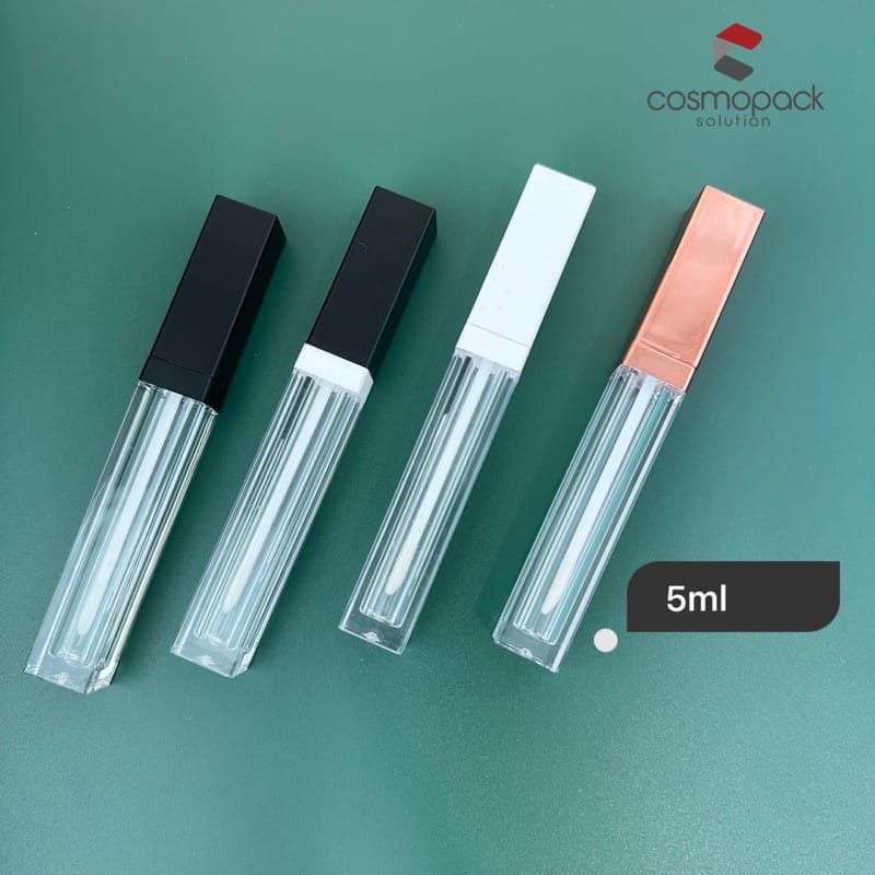 5ml Lipgloss Square Clear Casing with Black Cap LP11 – BotolHub